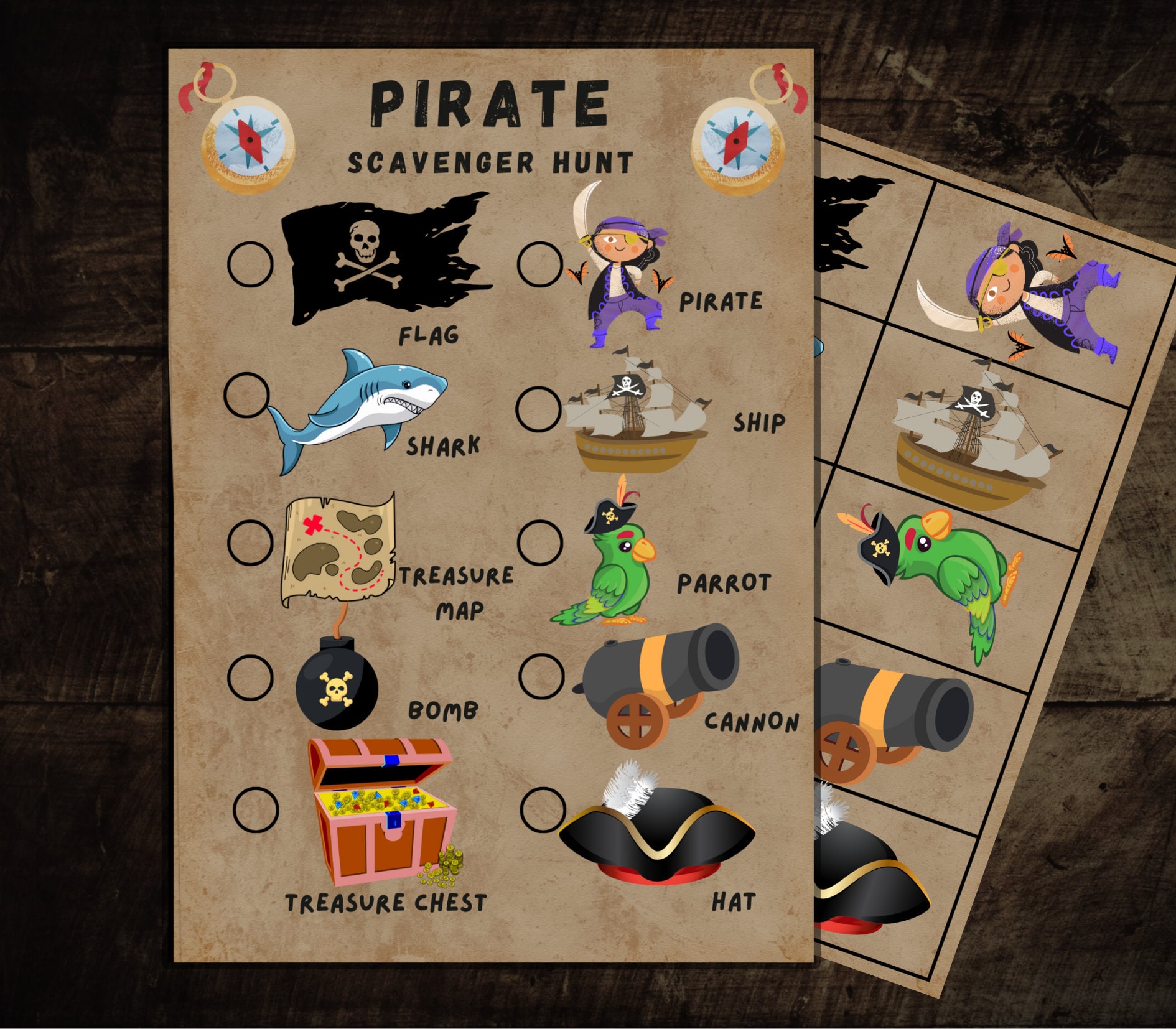 Pirate Themed Scavenger Hunt, Child / Kids Birthday Party Games, Pirate ...