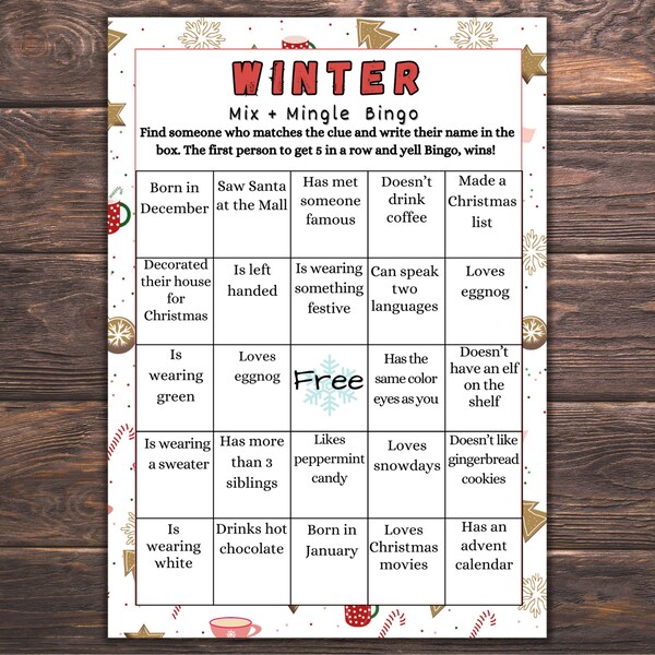 Mingle Bingo - Etsy