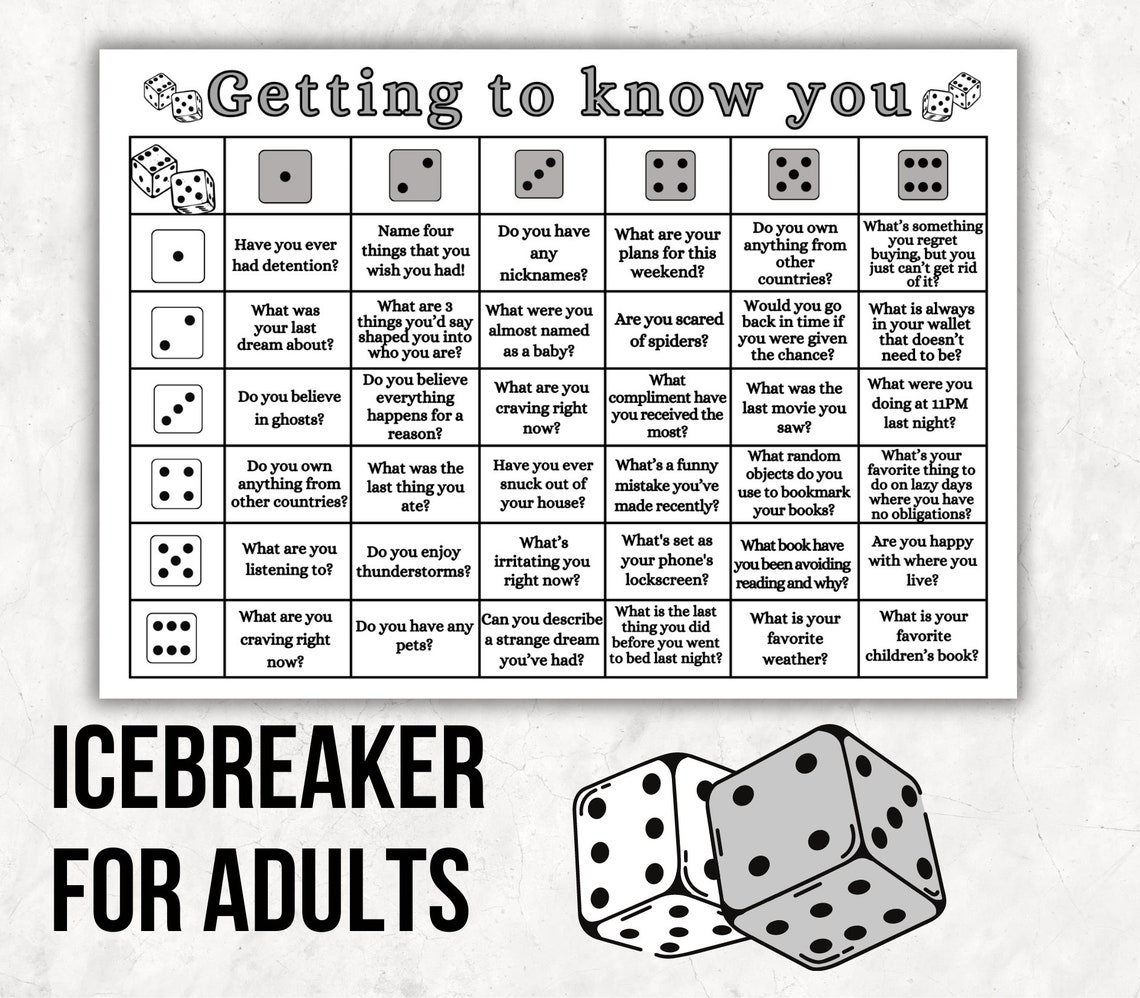 Icebreaker Game, Icebreaker Activity, Networking Activity, Family ...