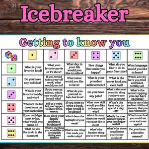 Dicebreaker Roll and Tell Game, Back to School, Icebreaker Activity for ...