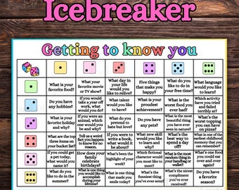 Dicebreaker Roll and Tell Game, Back to School, Icebreaker Activity for ...