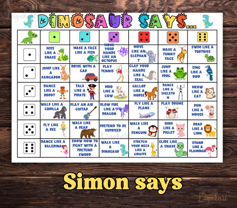 Simon Says Game, Movement Activity, Brain Break, Icebreaker for Kid ...