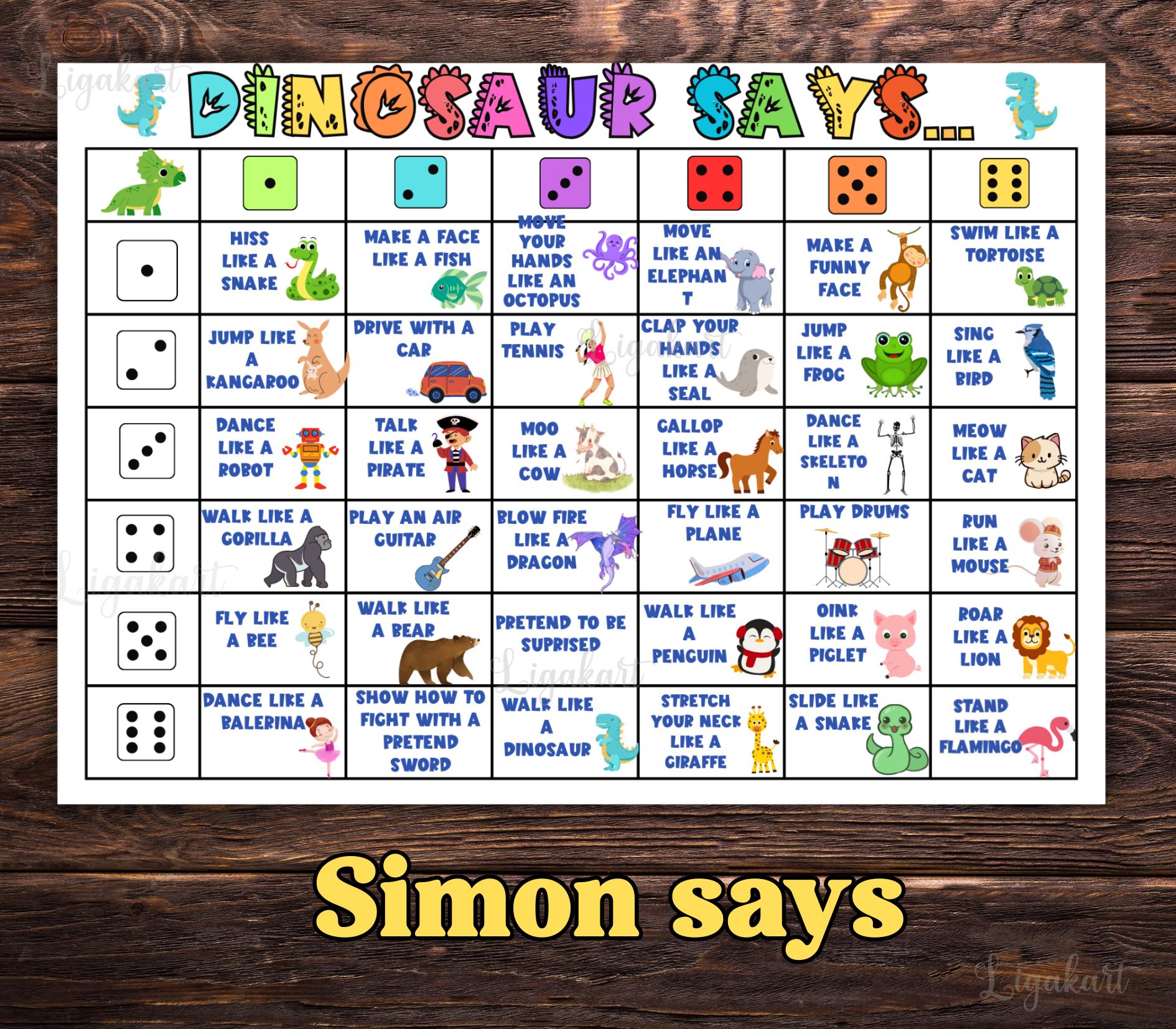 Simon Says Game, Movement Activity, Brain Break, Icebreaker for Kid ...