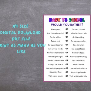 Back to School Game Printable, Back to School Would You Rather ...