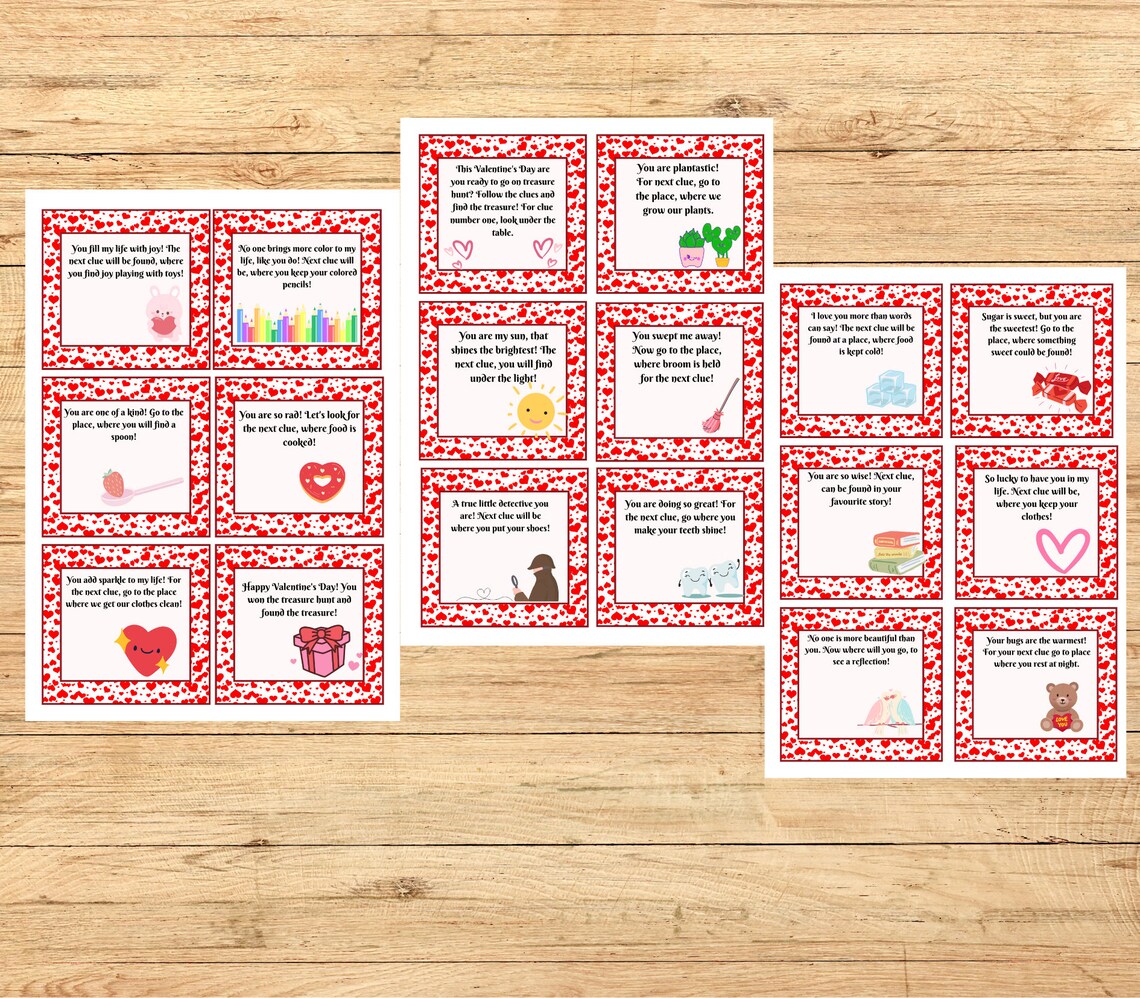 Valentines Day Scavenger Hunt for Kids, Valentine's Day Treasure Hunt ...