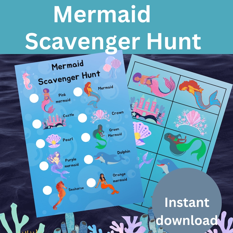 Mermaid Themed Treasure Hunt Child / Kids Birthday Party - Etsy