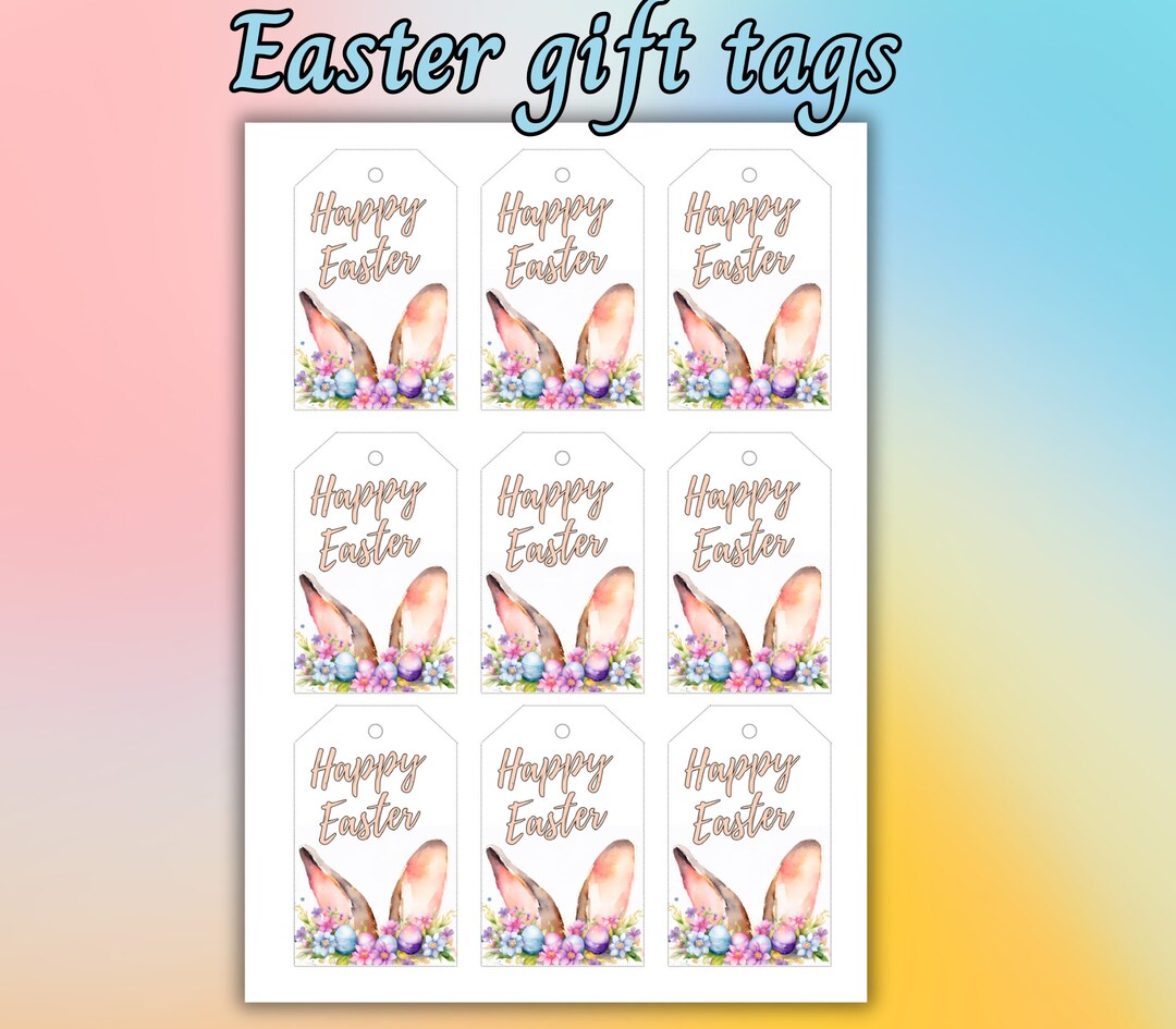 Pastel Easter Gift Tags, Easter Printable, Kids Easter Basket ...