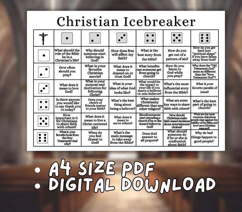 Bible Study Game, Christian Icebreaker Activity, Games for Youth Group ...