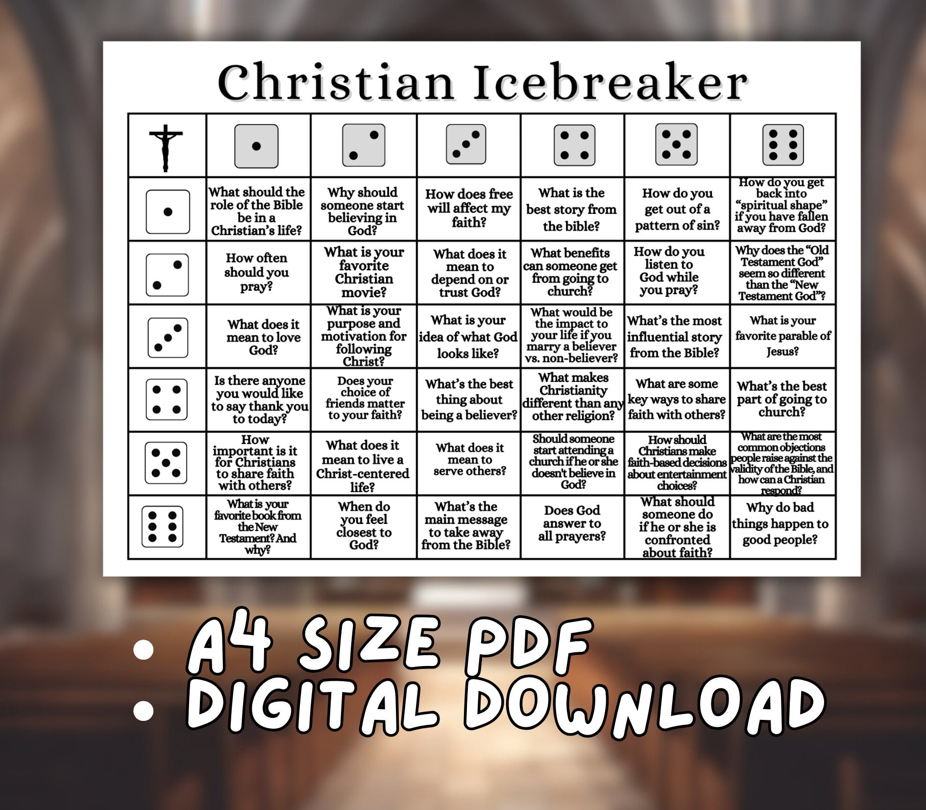 Bible Study Game, Christian Icebreaker Activity, Games for Youth Group ...