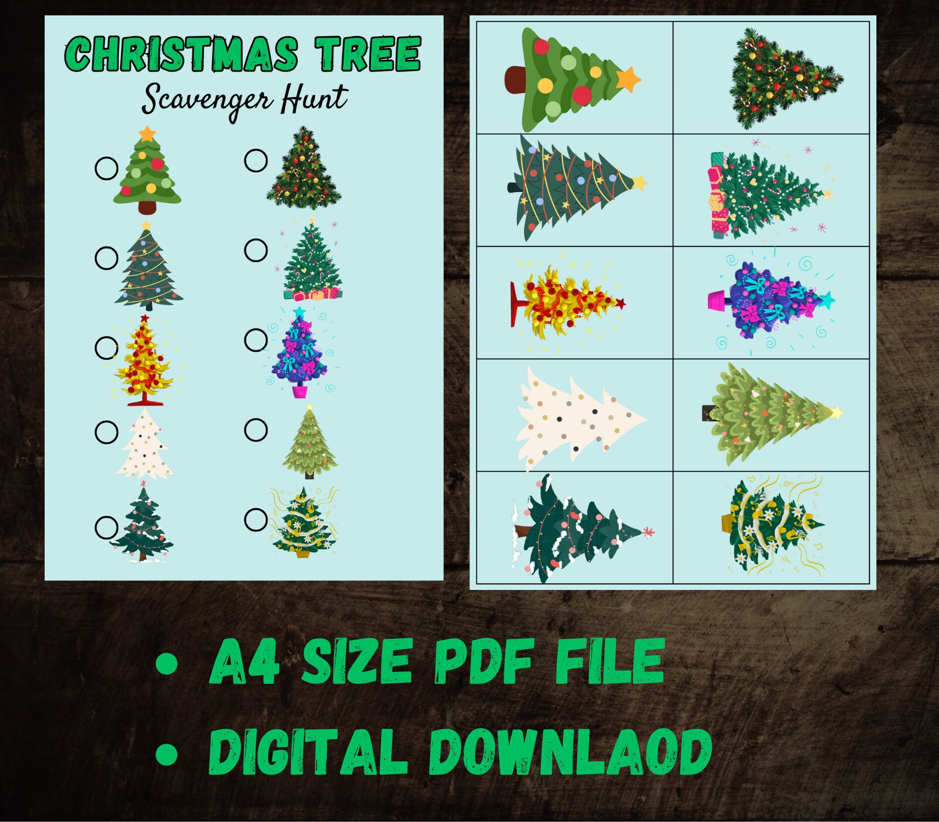 Christmas Tree Scavenger Hunt, Christmas Game, Chrismas Treasure Hunt ...