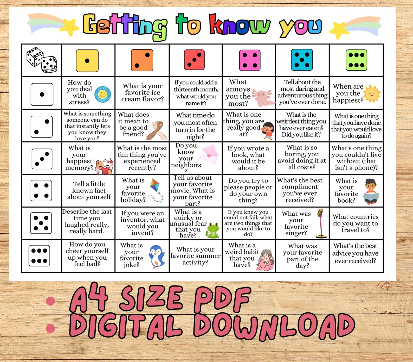 Dicebreaker Roll and Tell Game, Back to School, Icebreaker Activity for ...