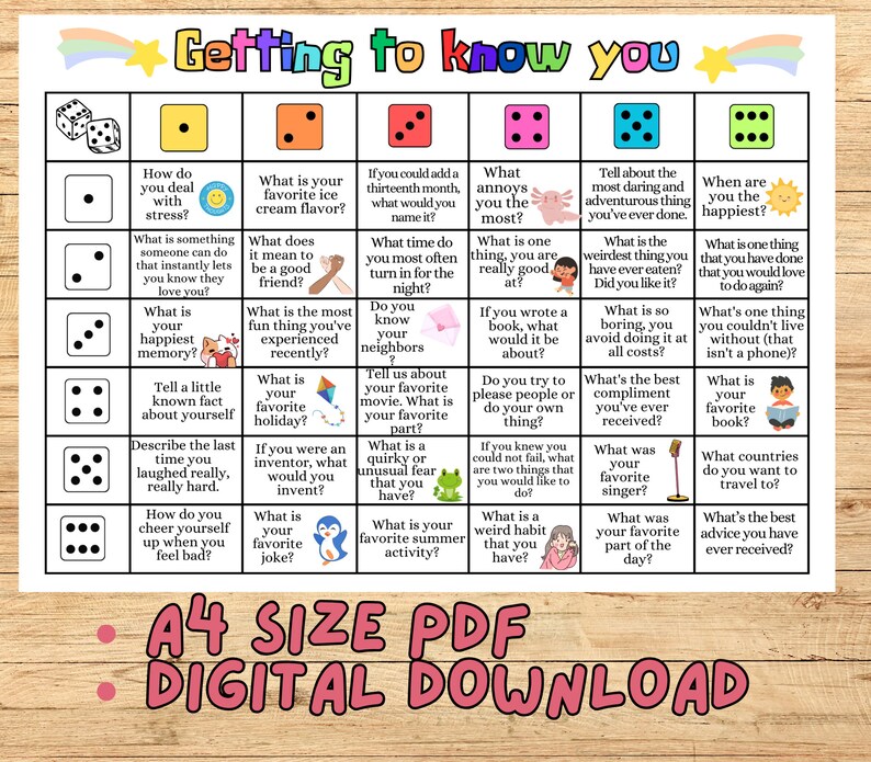 Dicebreaker Roll and Tell Game, Back to School, Icebreaker Activity for ...