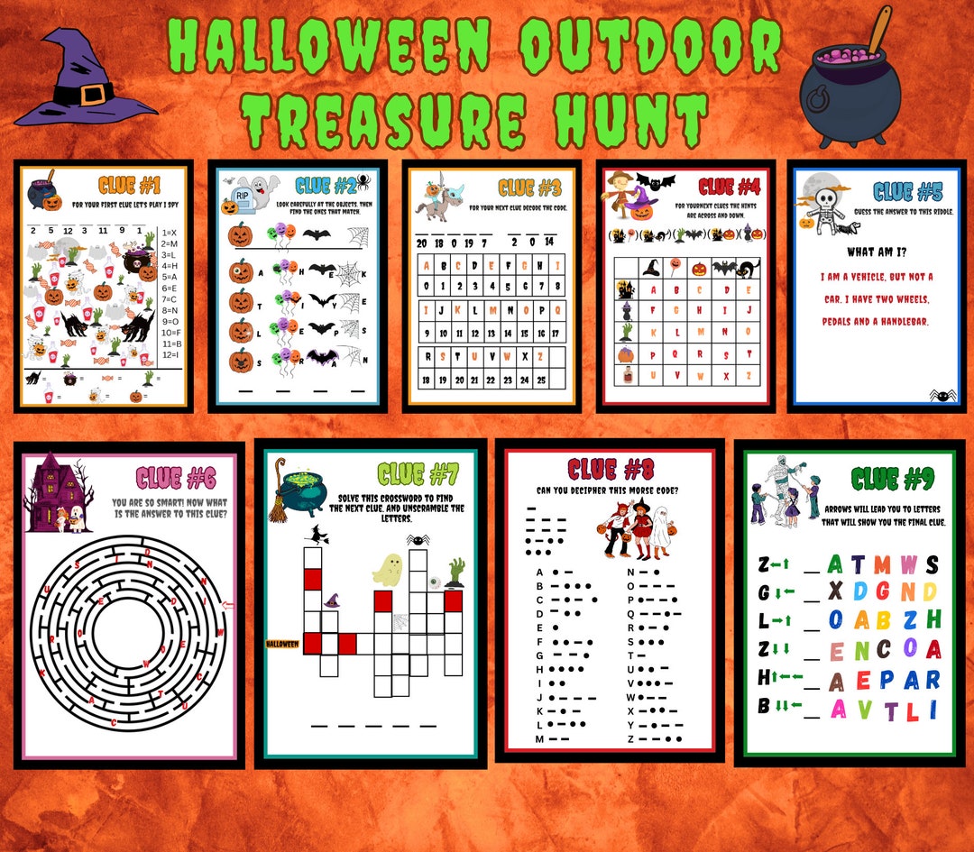 Halloween Outdoor Treasure Hunt, Halloween Scavenger Hunt, Halloween ...
