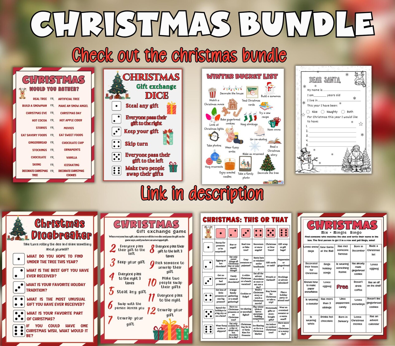 Christmas Dicebreaker, Holiday Games, Christmas Trivia, Holiday Games ...