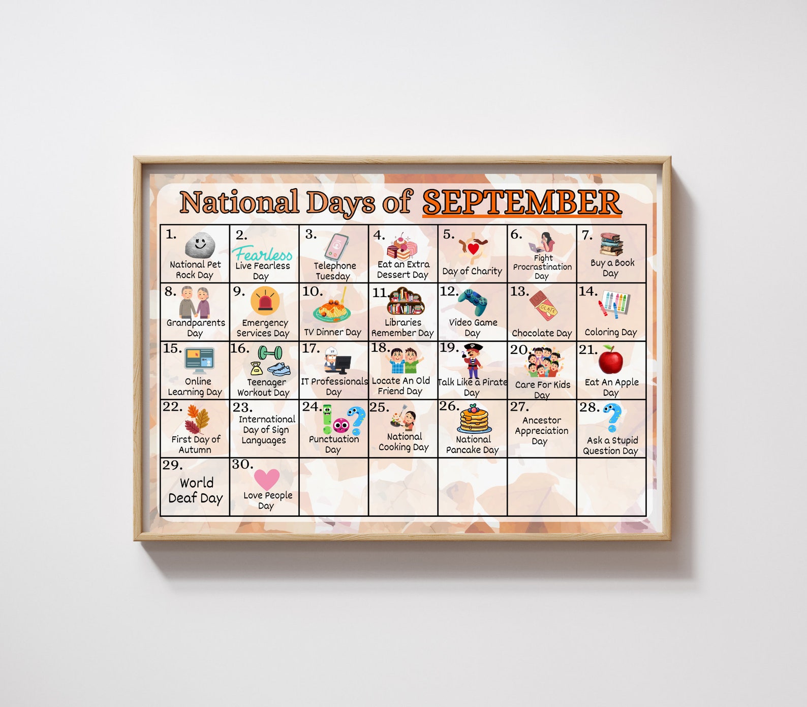 Printable September National Days Calendar, Fun Calendar, September ...