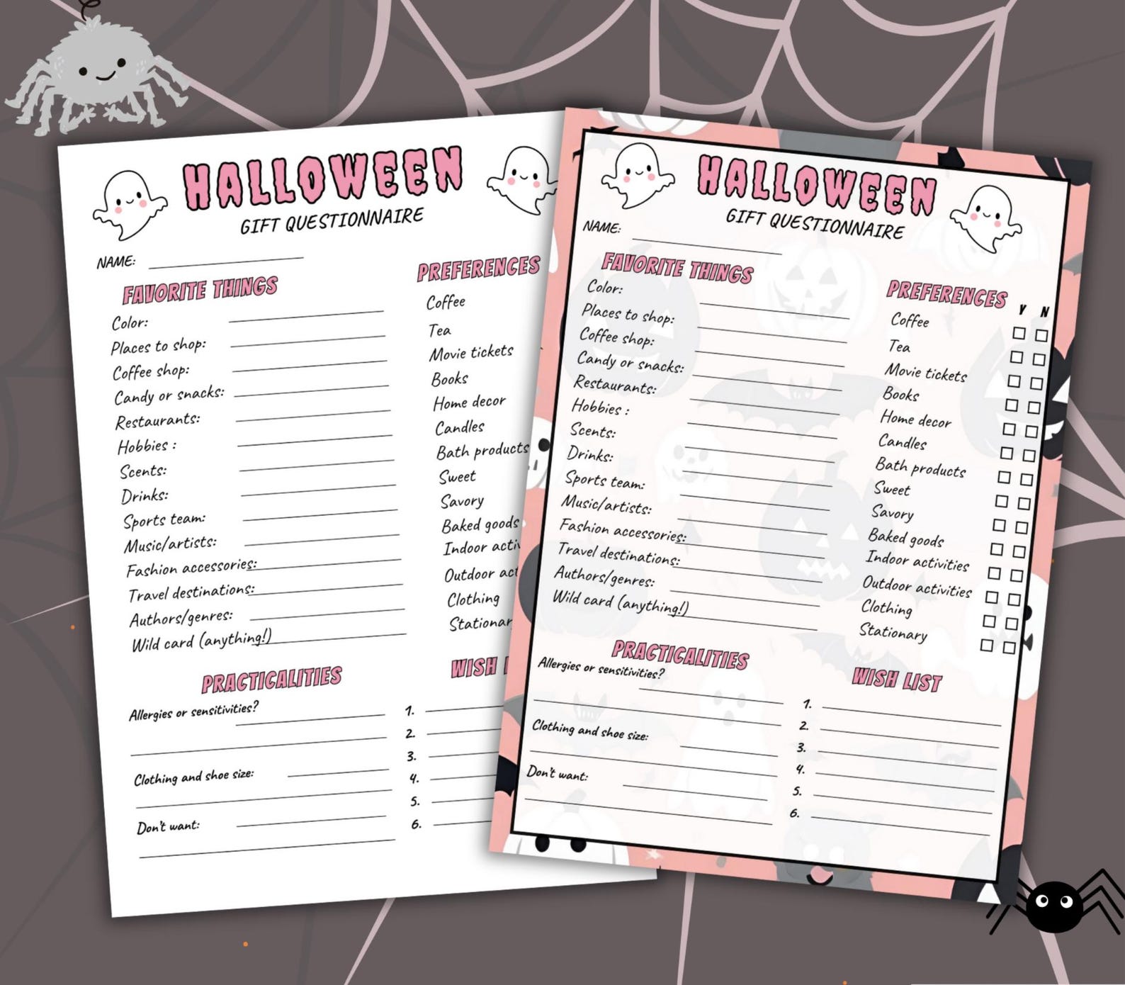 Secret Halloween Questionnaire, Boo Buddy Questionnaire, Halloween Gift ...