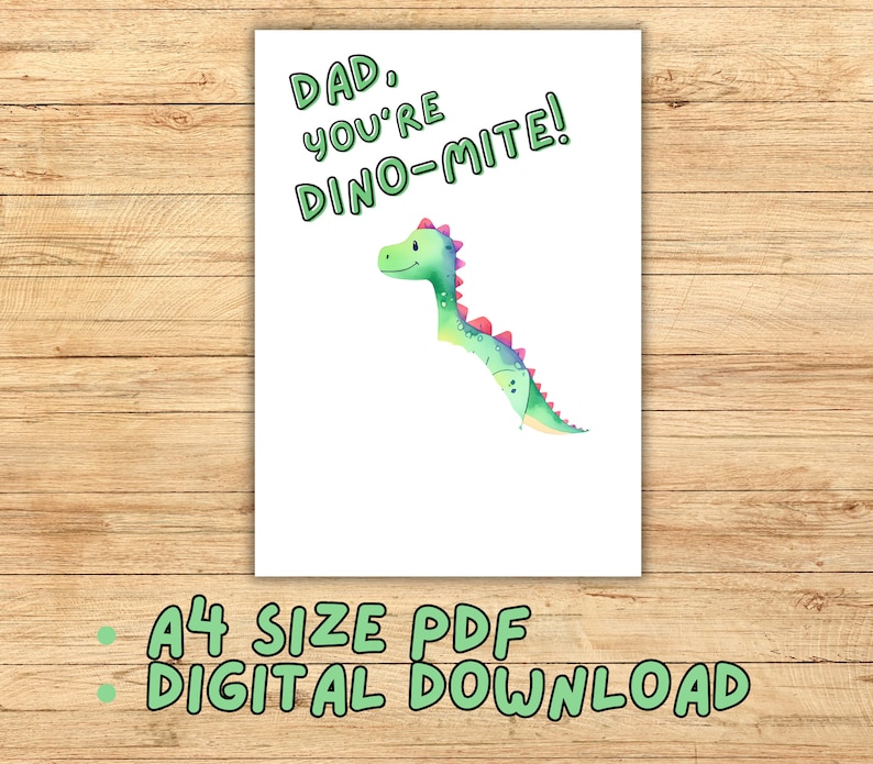 Father's Day Dinosaur Pun Printable, Kids' Handprint Keepsake, You're a ...