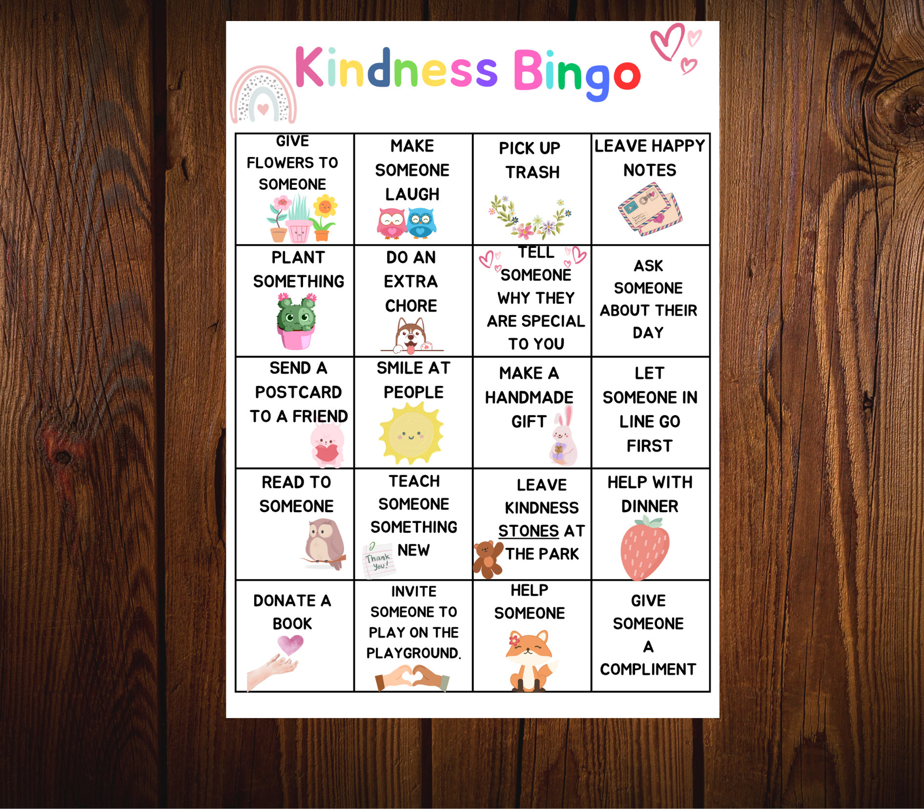 Acts of Kindness Calendar, Kindness Activities for Kids, Random Acts of ...
