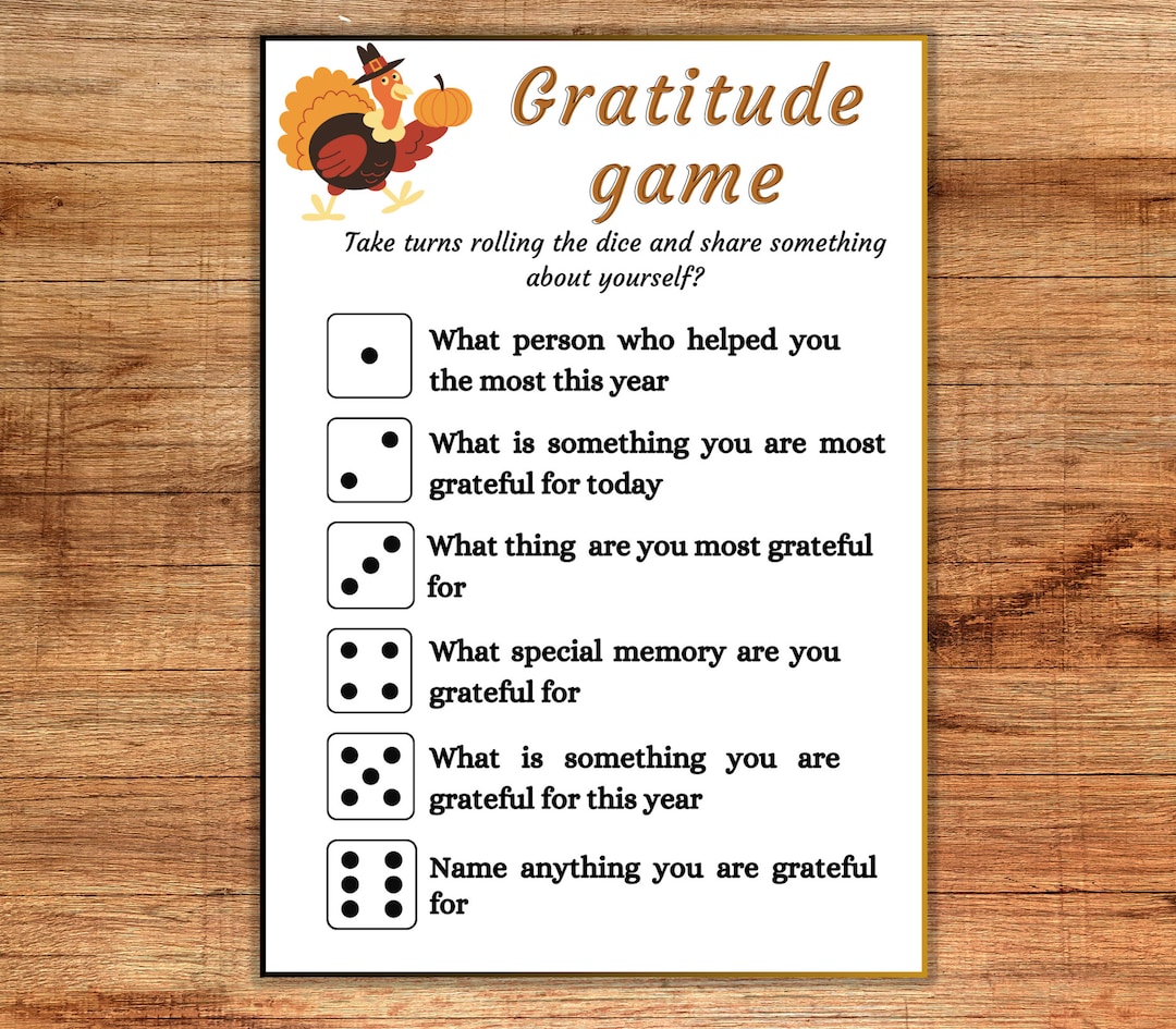 Thanksgiving Gratitude Game, Thanksgiving Party Game, Friendsgiving ...