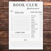 Book Club Questionnaire, Printable Gift Questionnaire, Bookclub Gift ...