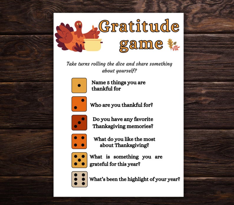 Thanksgiving Gratitude Game, Thanksgiving Conversation Starters - Etsy