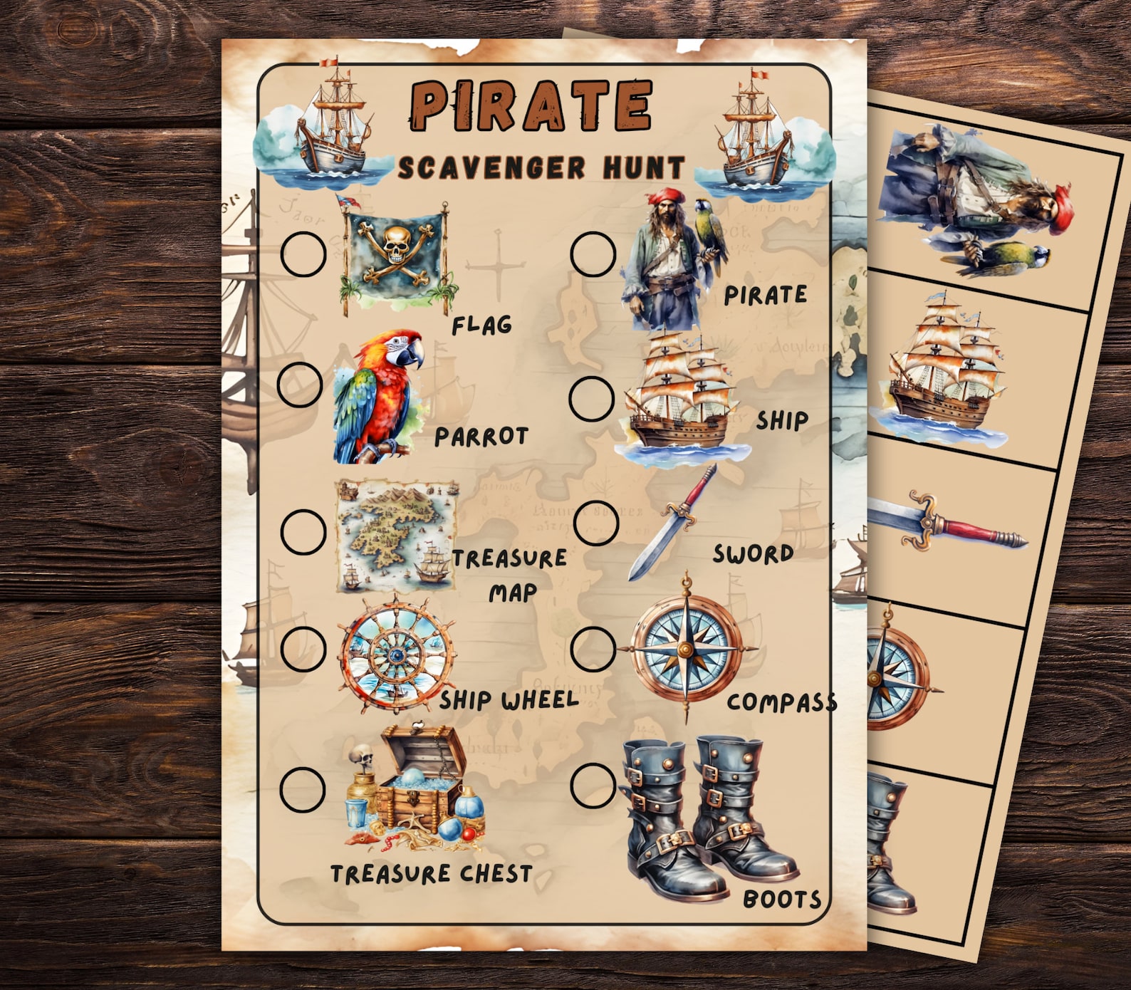 Pirate Themed Scavenger Hunt, Child / Kids Birthday Party Games, Pirate ...