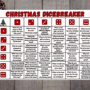 Christmas Dicebreaker, Christmas Icebreaker Game, Icebreaker Activity ...