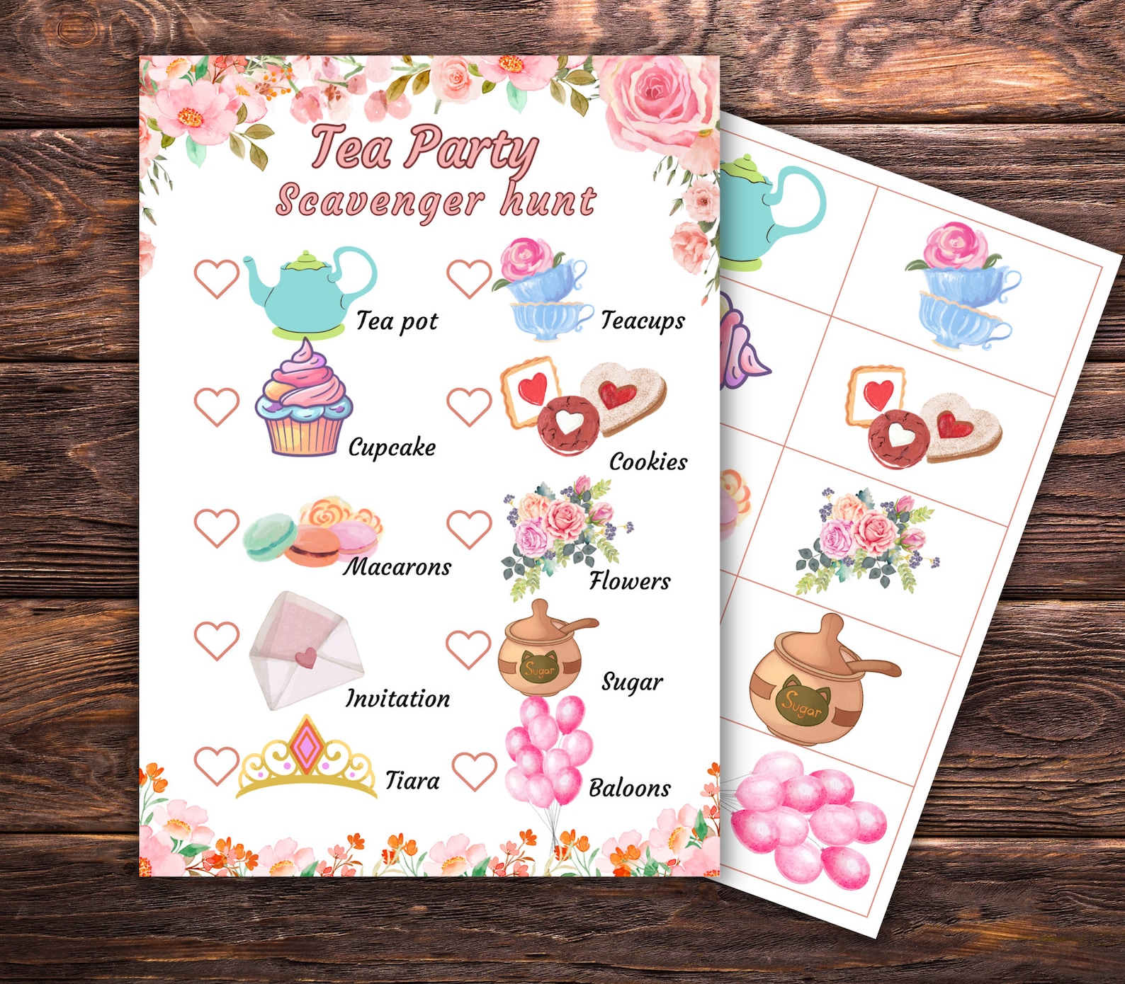 Tea Party Scavenger Hunt, Printable Teaparty Scavenger Game, School ...