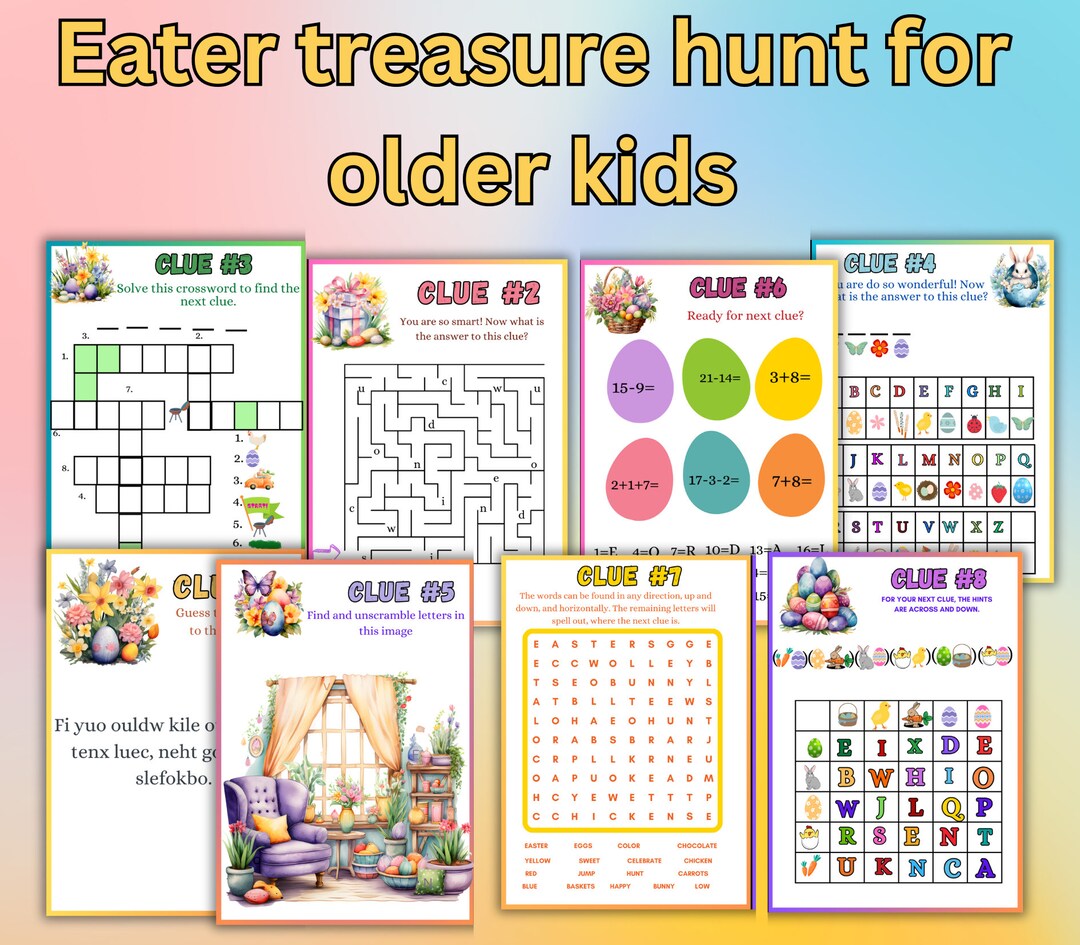 Easter Treasure Hunt for Teens, Easter Egg Scavenger Hunt for Older ...