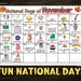 Printable NOVEMBER Calendar With National Days - Etsy