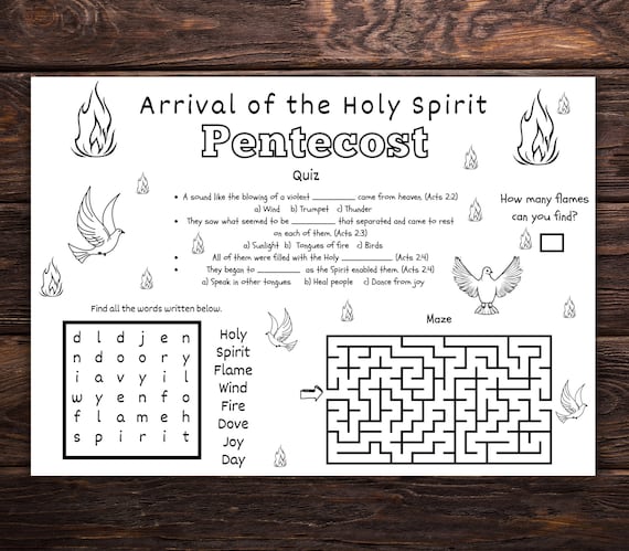 Holy Spirit Activity Sheet