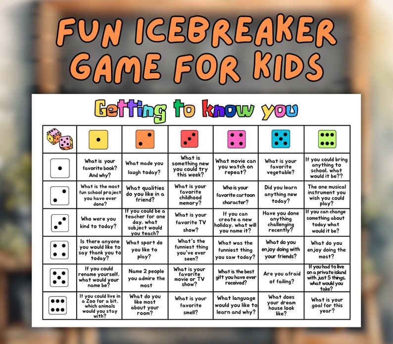 Fun Icebreaker for Kids, Back to School, Icebreaker Games, Games for ...