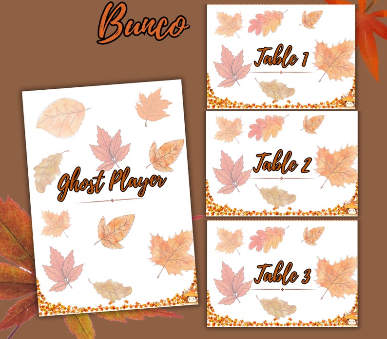 Fall VIBES Bunco Score Cards, Autumn Bunco Score Sheets, September ...