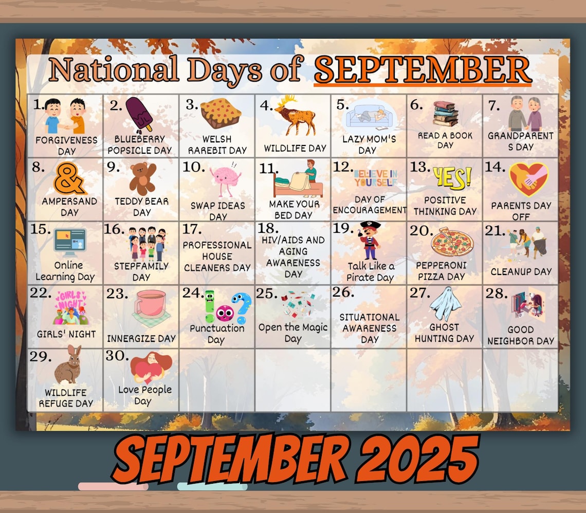 2025 September National Days Calendar, Fun Calendar, September Holiday ...