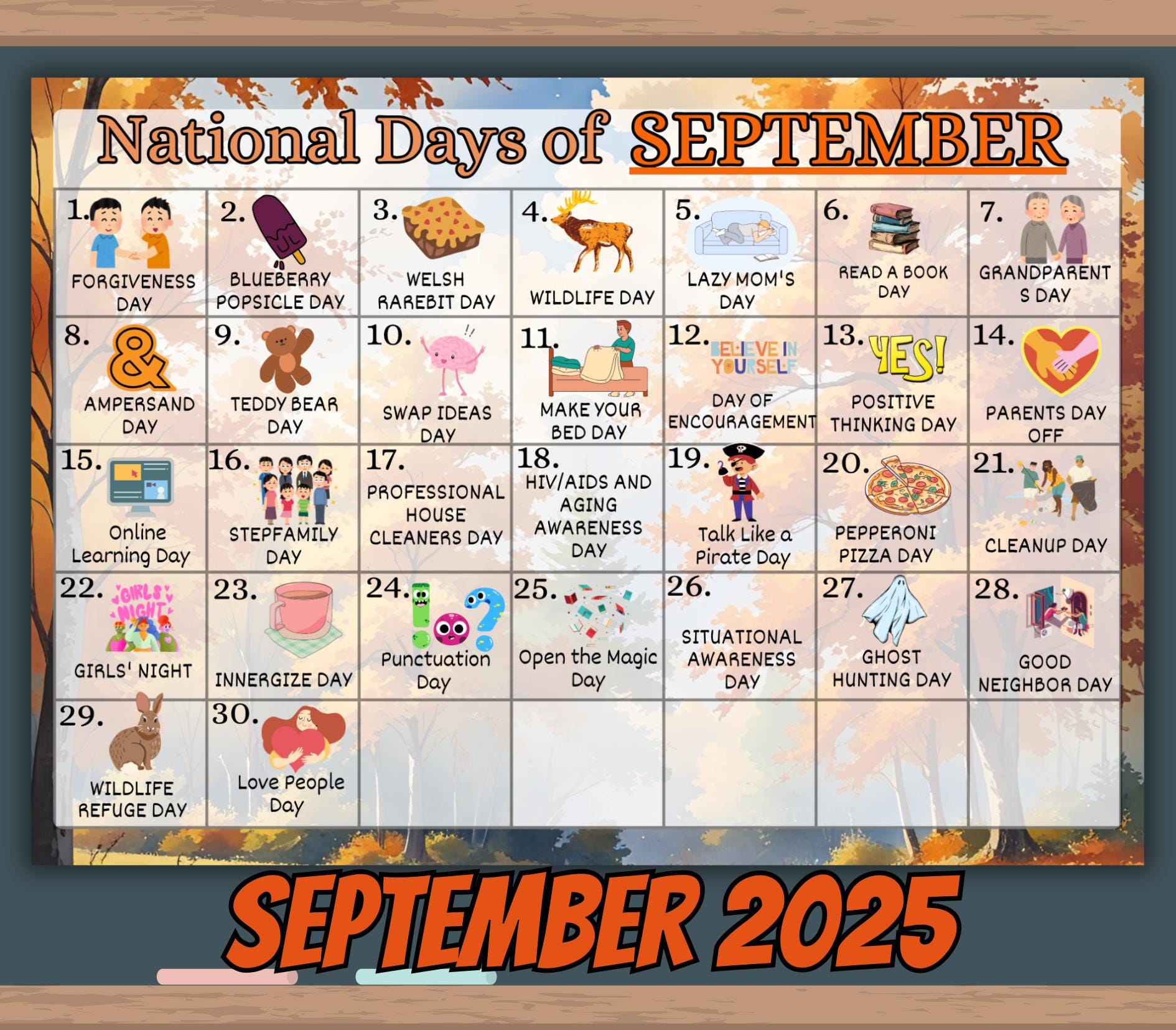 2025 September National Days Calendar, Fun Calendar, September Holiday ...