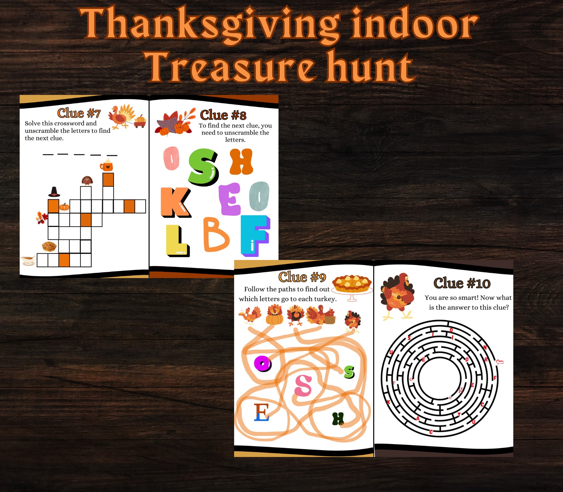 Thanksgiving Treasure Hunt, Scavenger Hunt, Printable Thanksgiving ...