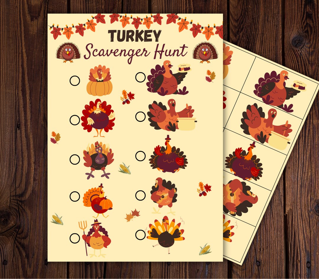 Thanksgiving Scavenger Hunt, Thanksgiving Game, Thanksgiving Treasure ...