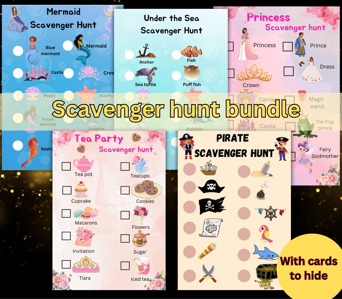 Treasure Hunt Bundle, Scavenger Hunt Bundle, Birthday Party Games ...