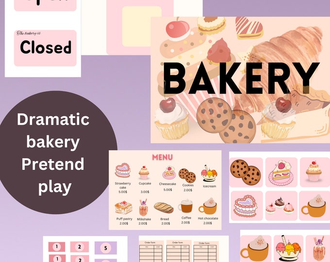 Bakery Shop Dramatic Play Kit ,preschool Sensory Play , Home Dramatic ...