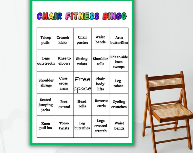 Chair Fitness Bingo - Etsy