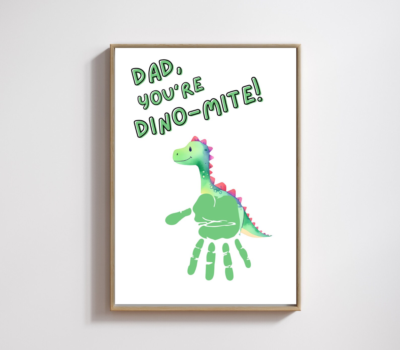 Father's Day Dinosaur Pun Printable, Kids' Handprint Keepsake, You're a ...