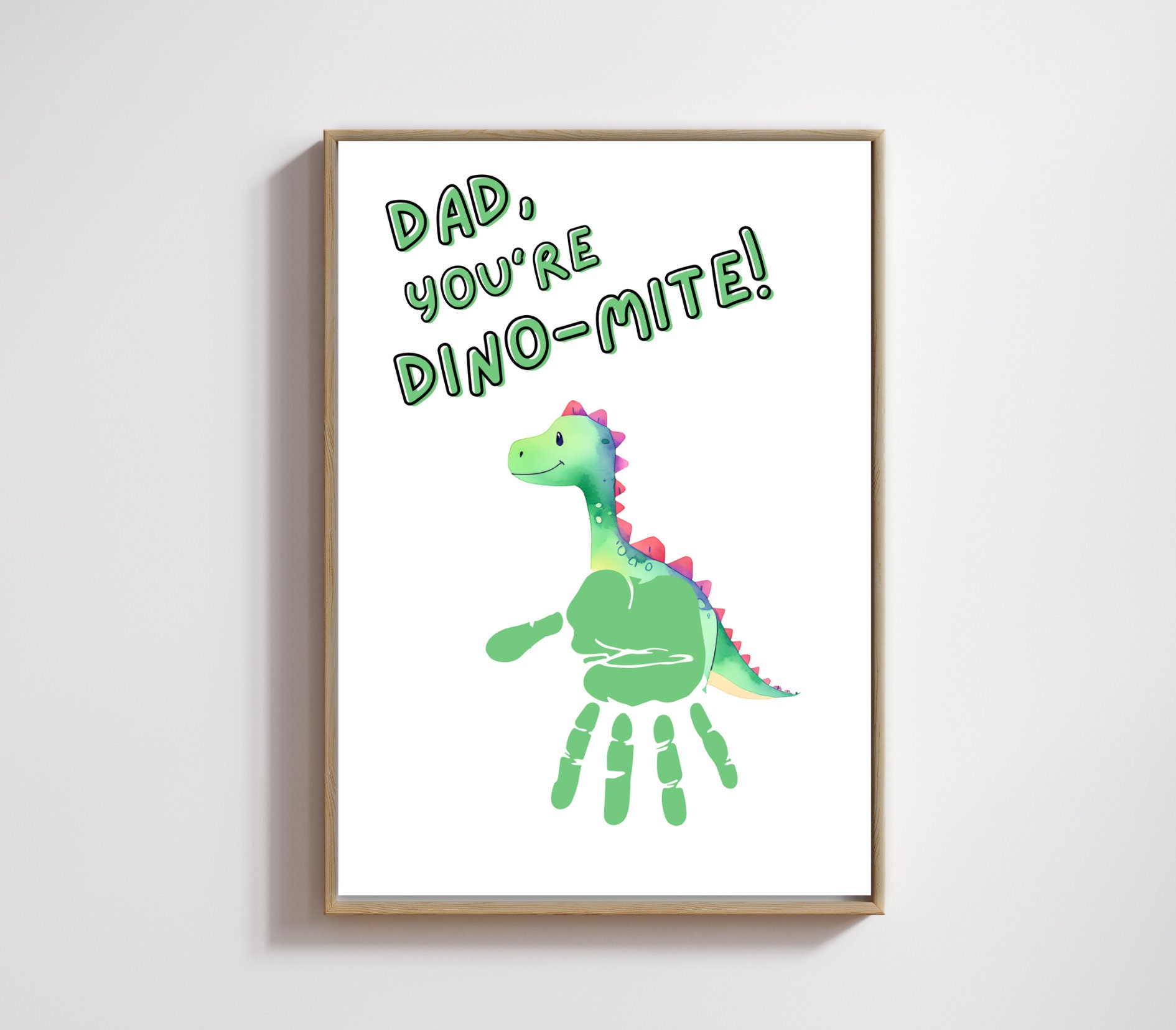 Father's Day Dinosaur Pun Printable, Kids' Handprint Keepsake, You're a ...