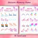 Unicorn Memory Game, Unicorn Matching Game, Fun Game for Kids ...
