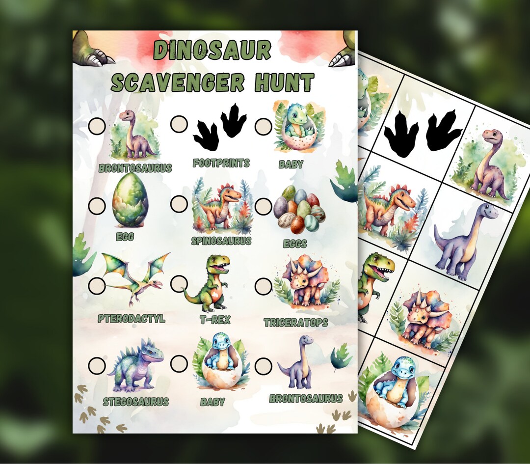 Dinosaur Treasure Hunt, Kids Birthday Party Games, Dinosaur Scavenger ...
