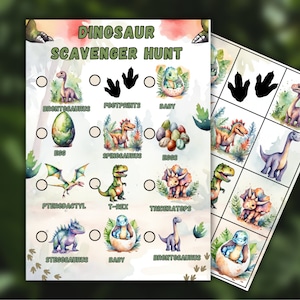 Dinosaur Treasure Hunt, Kids Birthday Party Games, Dinosaur Scavenger ...