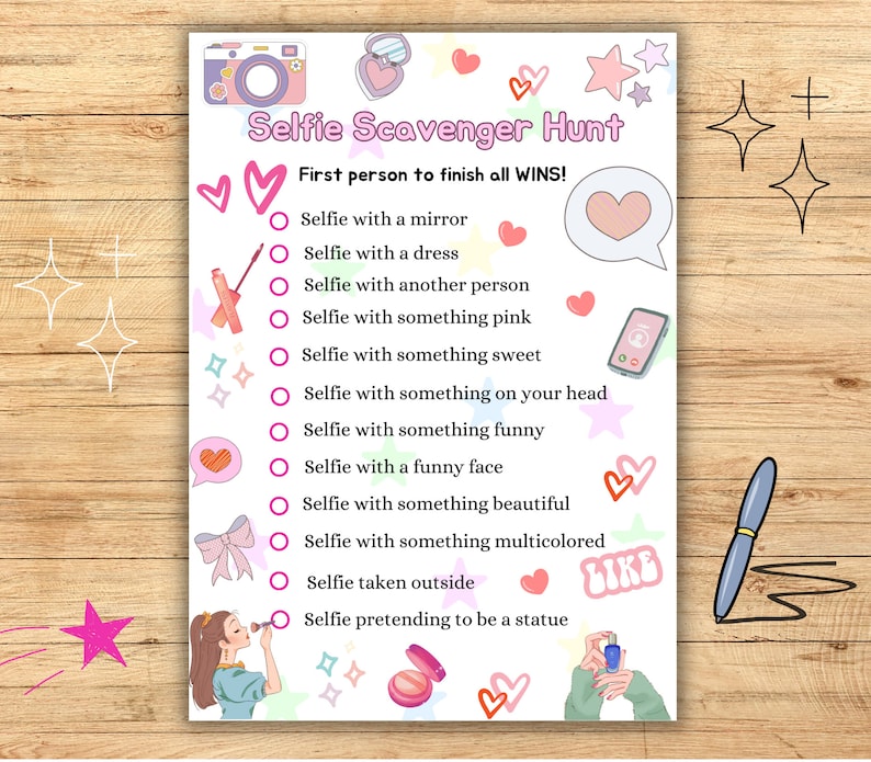Selfie Scavenger Hunt, Party Games for Teens, Slumber Party Games ...