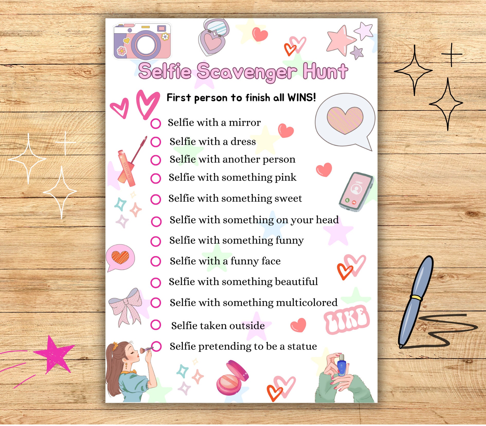 Selfie Scavenger Hunt Party Games For Teens Slumber Party Games Birthday Party Games