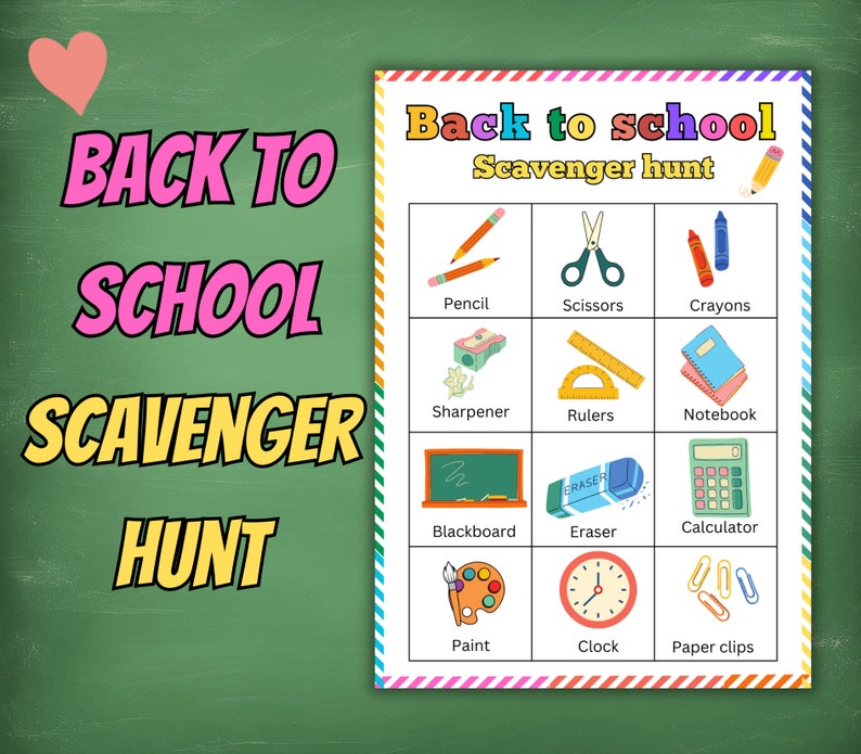 Back to School Classroom Scavenger Hunt, First Day of School, Get to ...