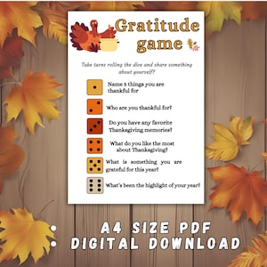 Thanksgiving Party Game, Thanksgiving Gratitude Game, Thanksgiving Dice ...