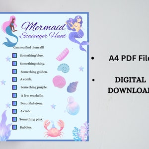 Mermaid Themed Treasure Hunt, Child / Kids Birthday Party Games ...